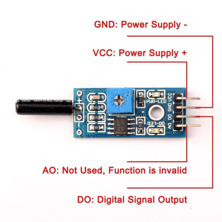Tilt Sensor Vibration Alarm Vibration Switch Module for Arduino - Zbotic