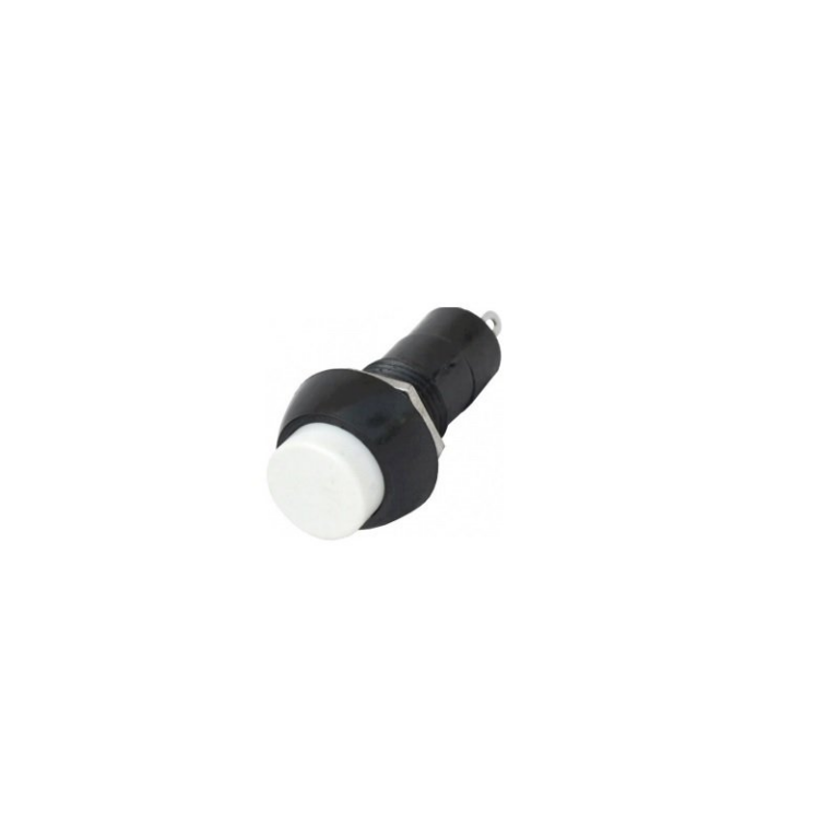 White PBS-11A 12MM 2PIN Self-Locking Round Plastic Push Button Switch ...