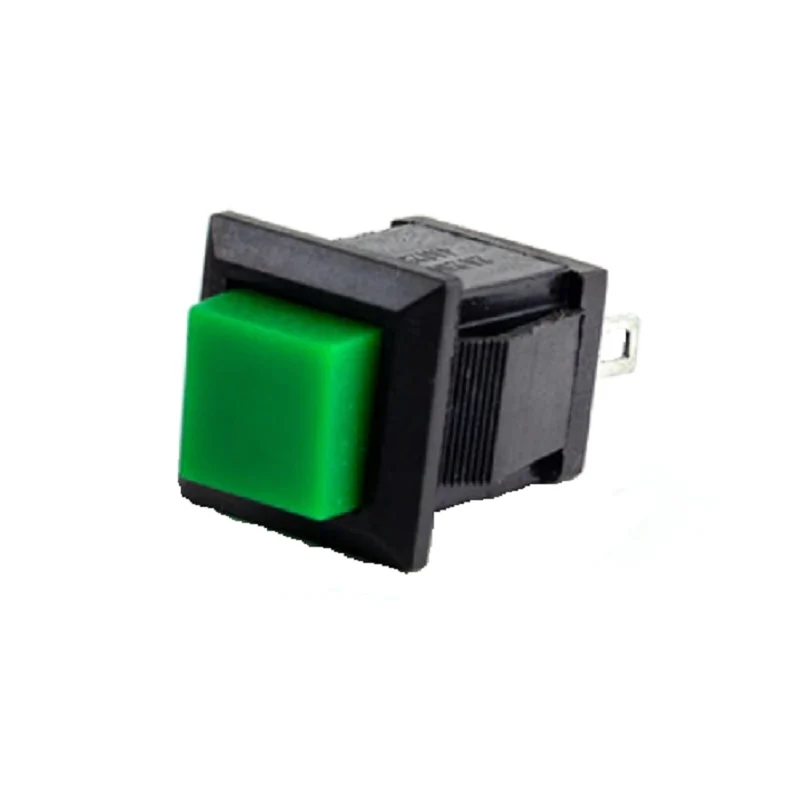 Green DS-430 2PIN ON-OFF Self-Reset Square Push Button Switch（NO Press ...