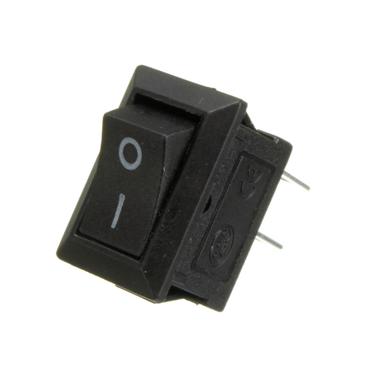 Buy Mini Rocker Switch Black Button Black Housing 2 Pin ON-OFF - KCD1 ...