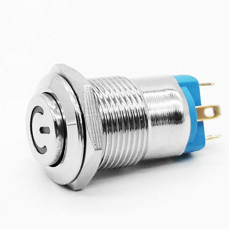 Buy Flat Head 12MM 12-24V Waterproof Self-Locking Metal Push Button ...