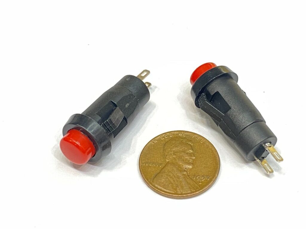 Buy Red DS-211 10MM 2PIN Self-Locking Round Button Switch - Zbotic