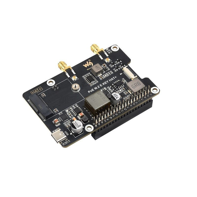 Waveshare PCIe To M.2 E KEY Adapter With PoE Function for Raspberry Pi ...
