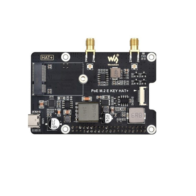 Waveshare PCIe To M.2 E KEY Adapter With PoE Function for Raspberry Pi ...