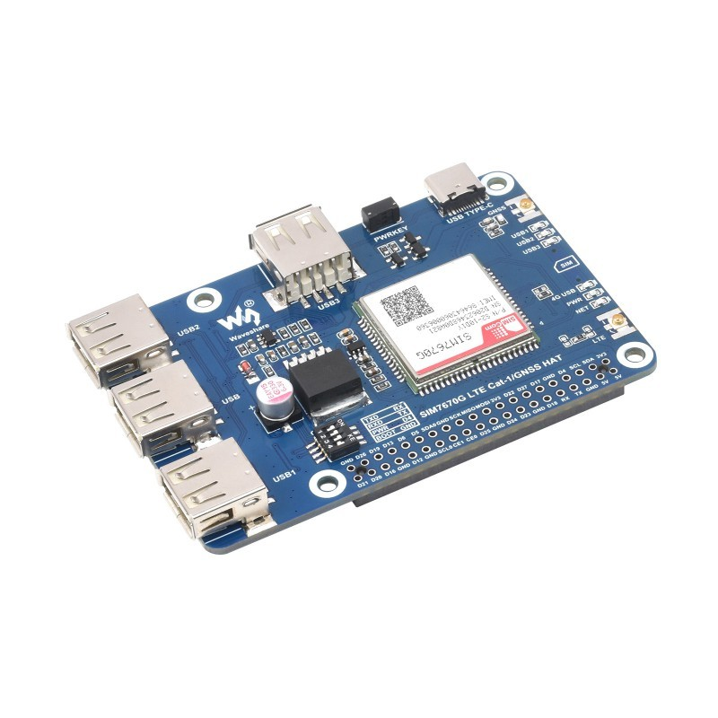 Waveshare Cat-1/GNSS HAT for Raspberry Pi, Based On SIM7670G module ...