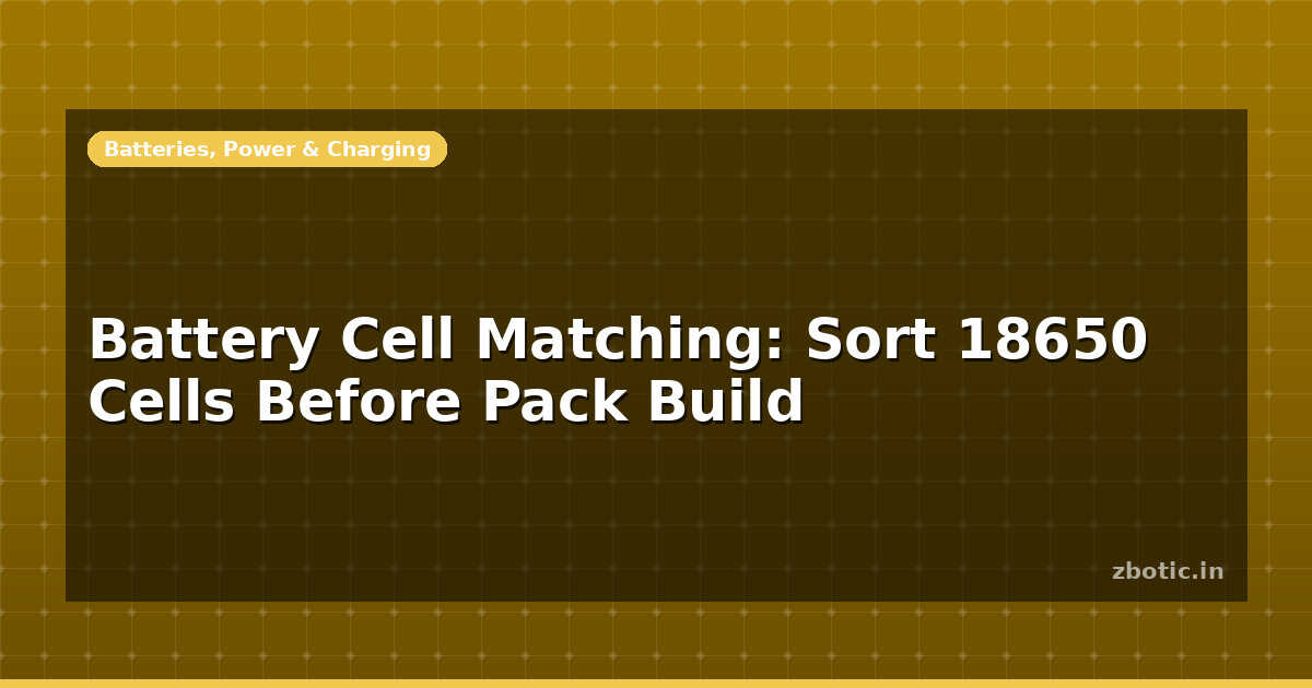 Battery Cell Matching: Sort 18650 Cells Before Pack Build - Zbotic