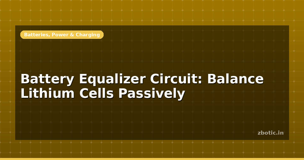 Battery Equalizer Circuit: Balance Lithium Cells Passively - Zbotic