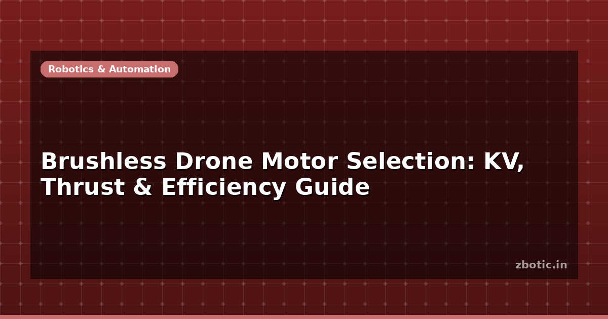 Brushless Drone Motor Selection: KV, Thrust & Efficiency - Zbotic