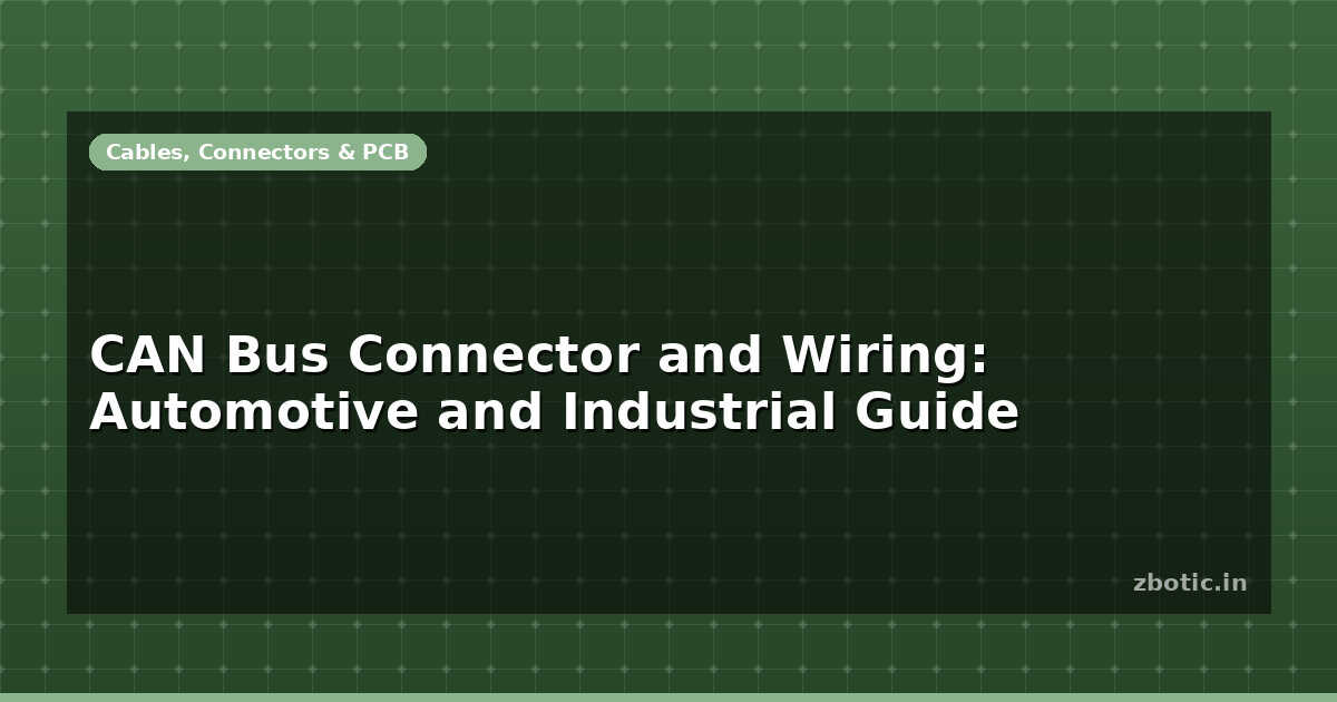 CAN Bus Connector and Wiring: Automotive and Industrial Guide - Zbotic