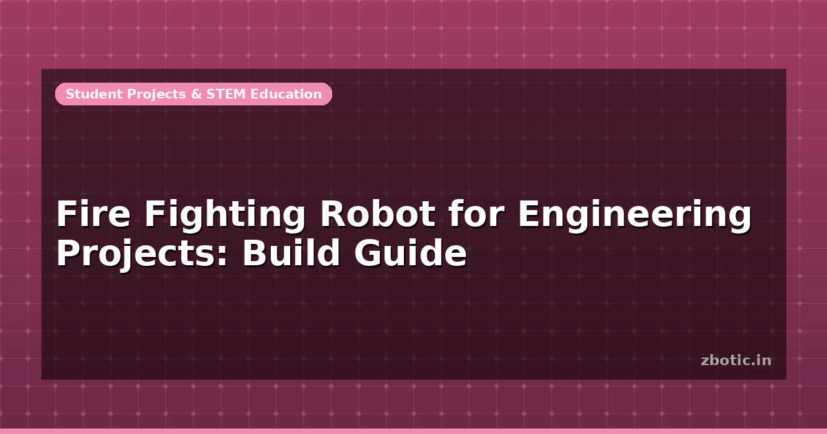 Fire Fighting Robot for Engineering Projects: Build Guide - Zbotic