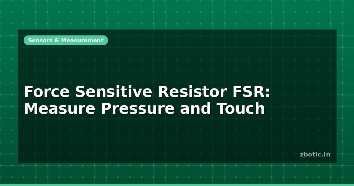 Force Sensitive Resistor FSR: Measure Pressure and Touch - Zbotic