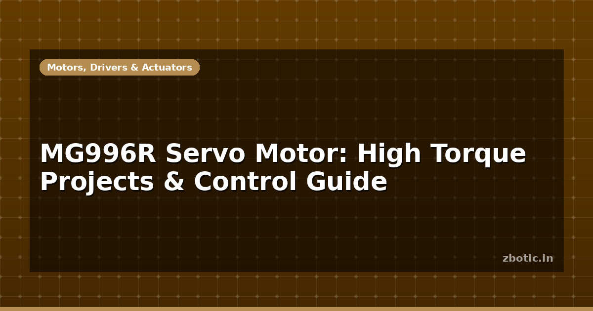 MG996R Servo Motor: High Torque Projects & Control Guide - Zbotic