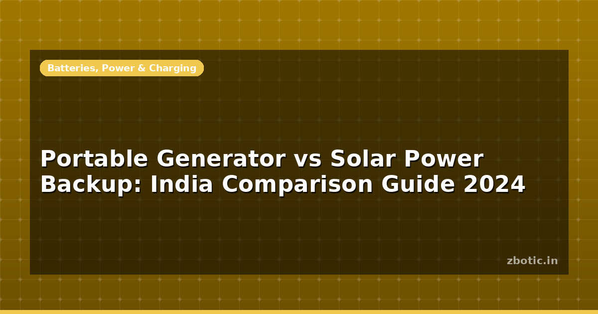 Portable Generator vs Solar Power Backup: India Comparison - Zbotic