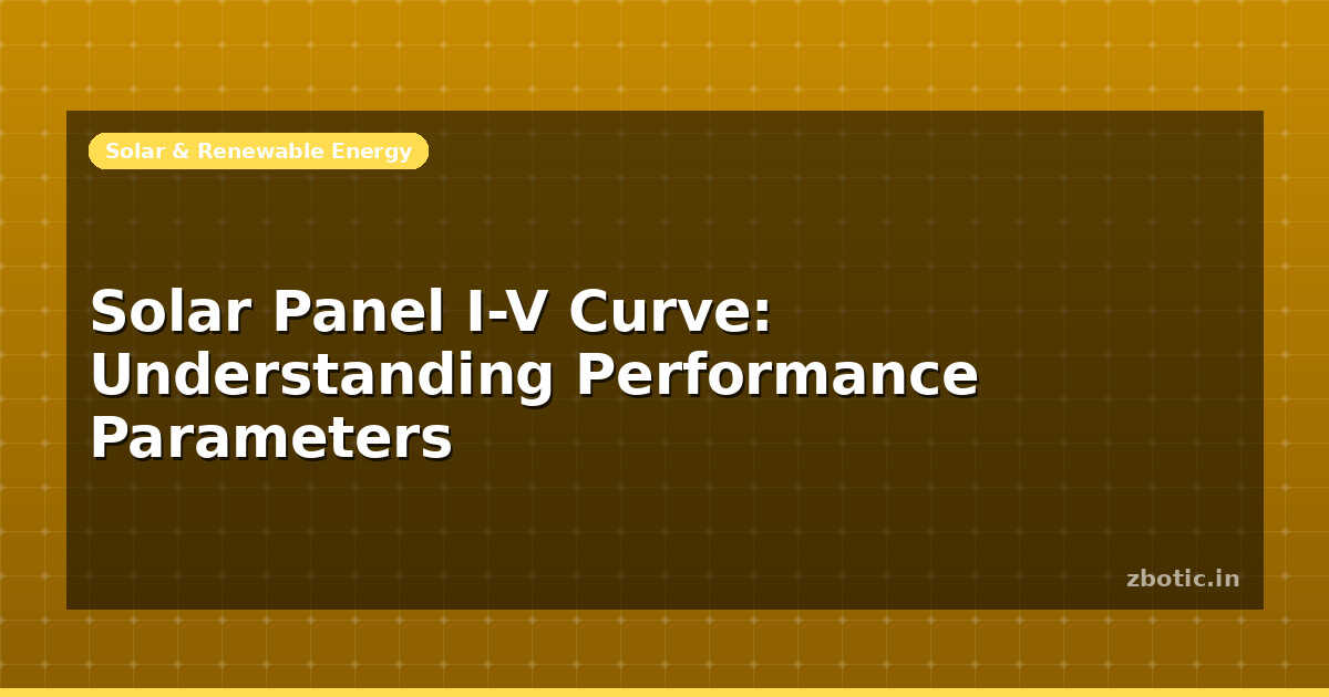 Solar Panel I-V Curve: Understanding Performance Parameters - Zbotic