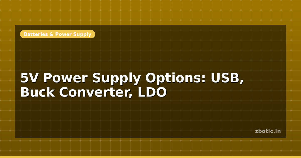 5V Power Supply Options: USB, Buck Converter, LDO | Zbotic