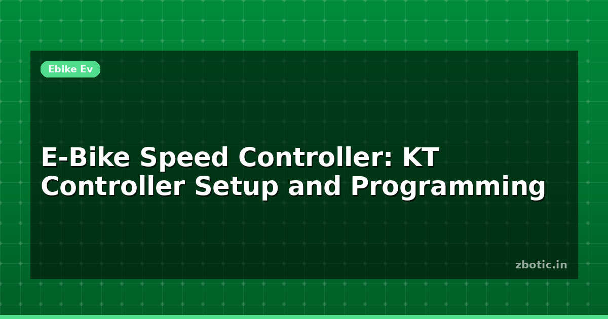 E-Bike Speed Controller: KT Setup & Programming | Zbotic