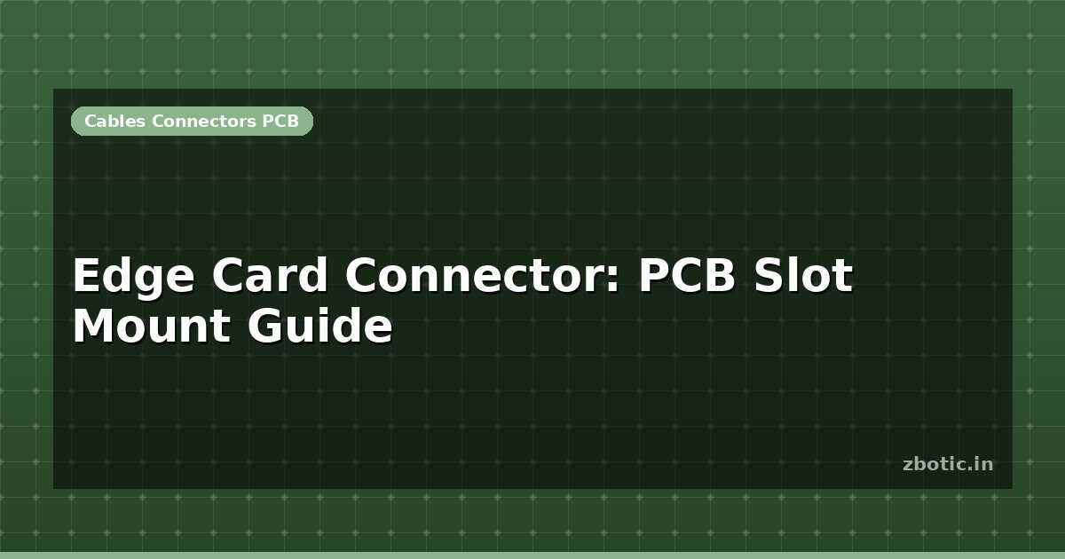 Edge Card Connector: PCB Slot Mount Guide | Zbotic