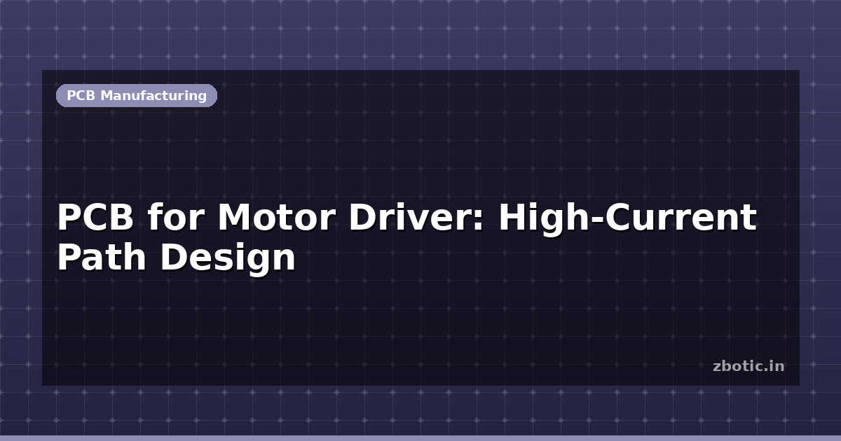 PCB for Motor Driver: High-Current Path Design | Zbotic